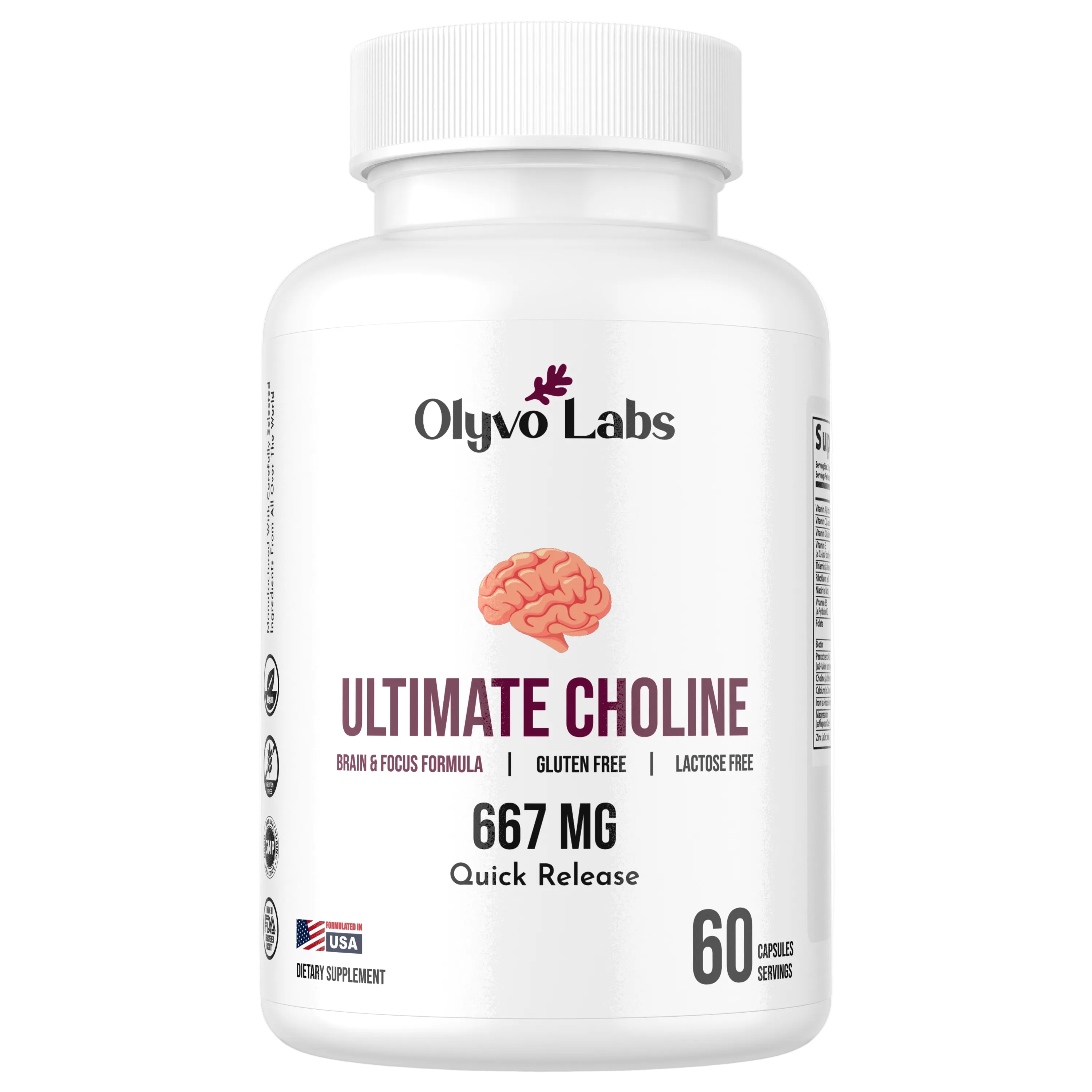 ULTIMATE CHOLINE™ – BRAIN & FOCUS FORMULA- 60 CAPSULES – Olyvo Labs